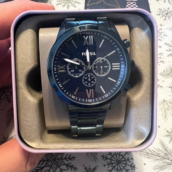Fossil | Accessories | Fossil Blue Chronograph Watch | Poshmark